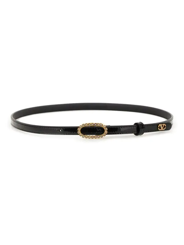 Valentino Garavani Embellished Leather Belt - Black