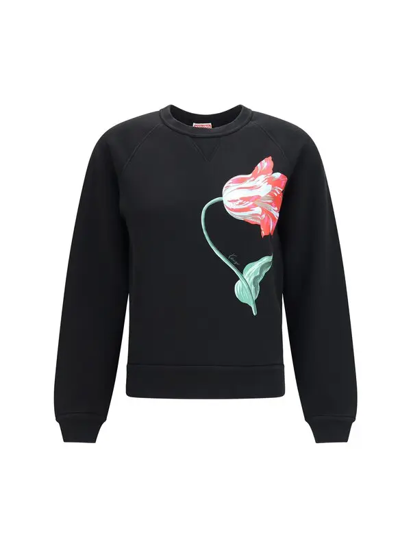 Kenzo Tulip Cotton Sweatshirt - Black