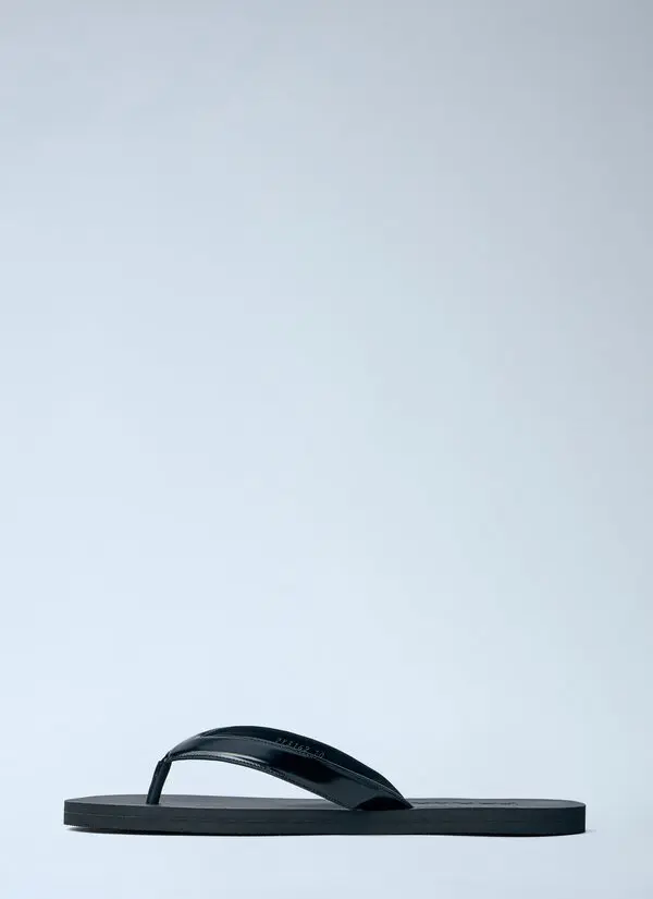 Prada Embossed Logo Leather Flip-flop Sandals
