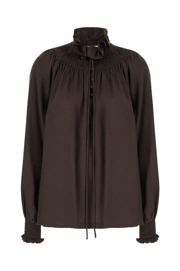 Burberry Long Sleeve High Neck Top - Multicolor