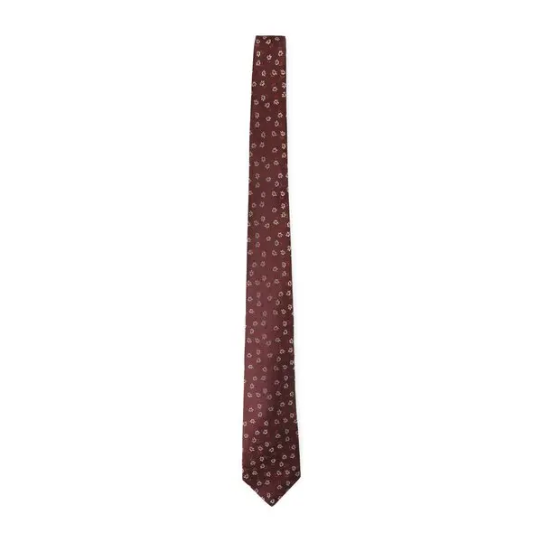 Kiton Embroidered Silk Neck Tie - Red