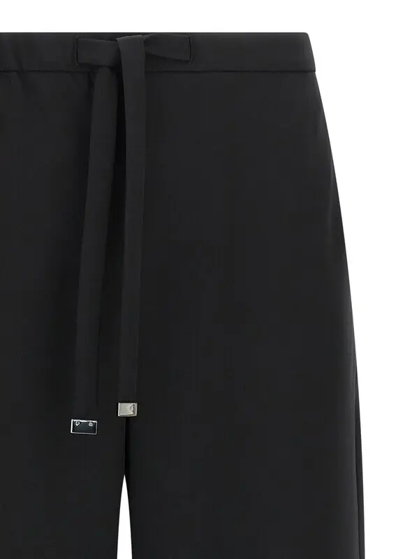Max Mara S Mmargenta' Joggers In Pure Wool Crêpe Gabardine - Black