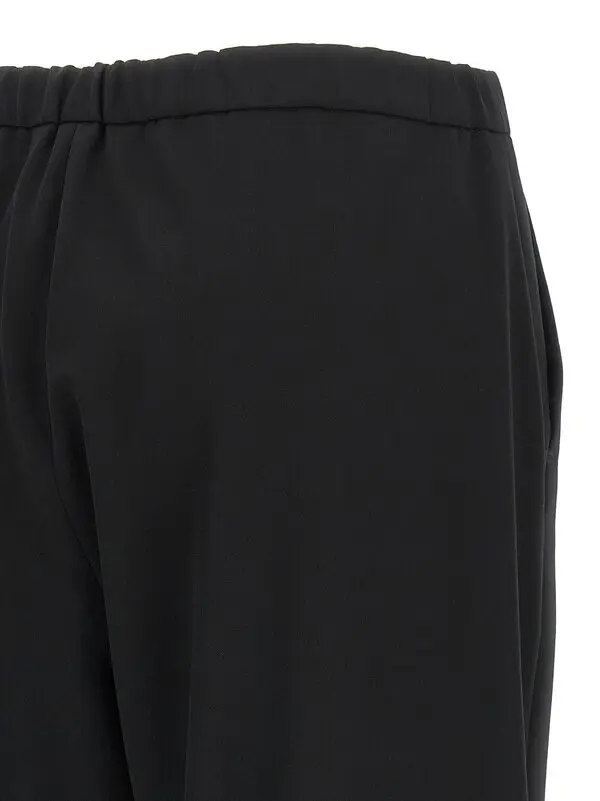Max Mara S Mmargenta' Joggers In Pure Wool Crêpe Gabardine - Black