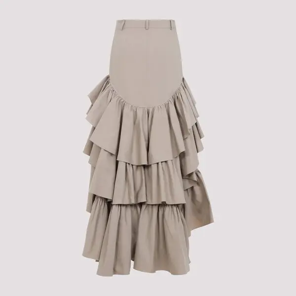 Moschino Cotton Blend Ruffled Asymmetrical Skirt - Multicolor