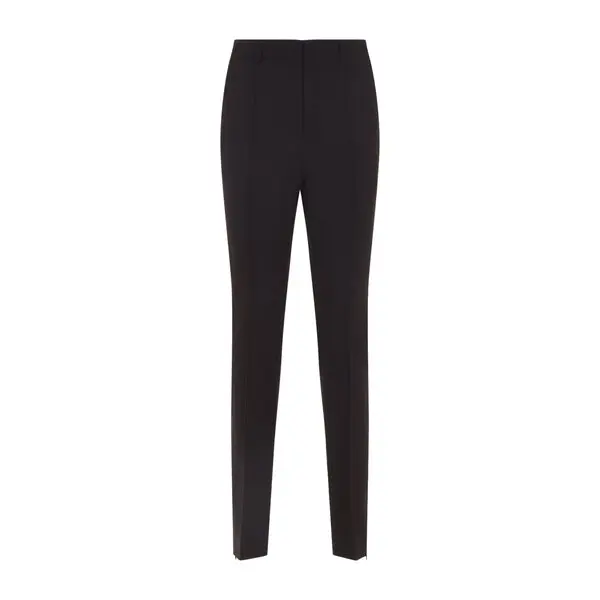 Celine Wool Blend Slim Straight Leg Pants - Brown