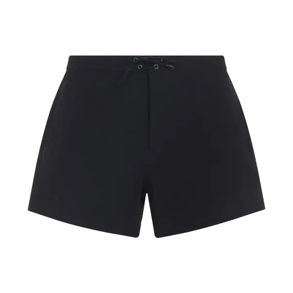 Saint Laurent Polyamide Swim Shorts With Embroidered Logo - Black