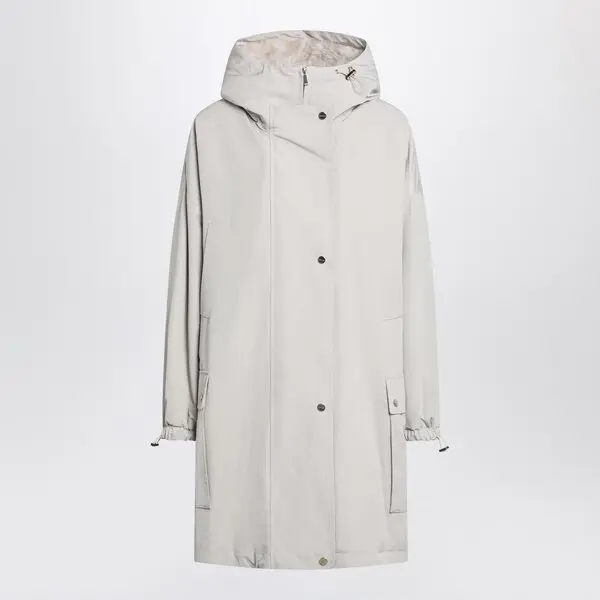 Max Mara Cotton Blend Parka With Drawstring Details - Multicolor
