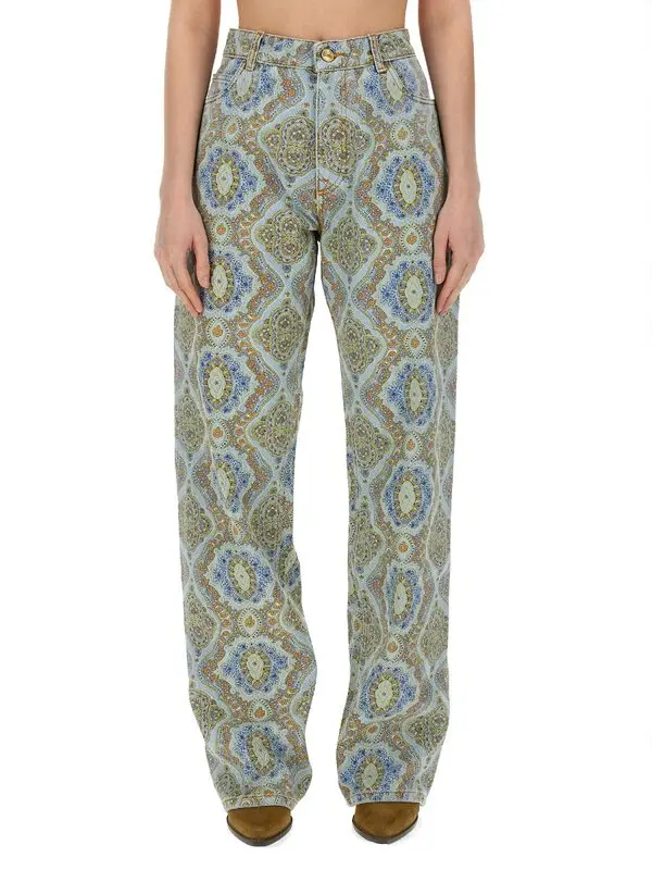 Etro Jeans Con Stampa Paisley - Blue