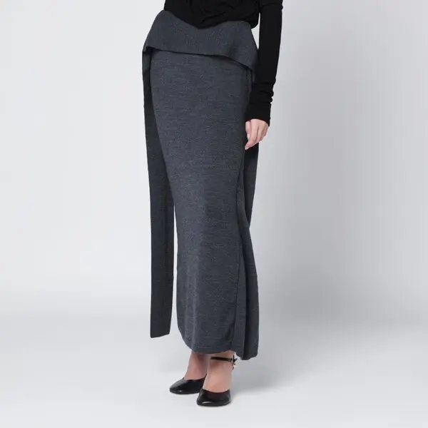 ENTIRE STUDIOS Long Wool Skirt - Gray
