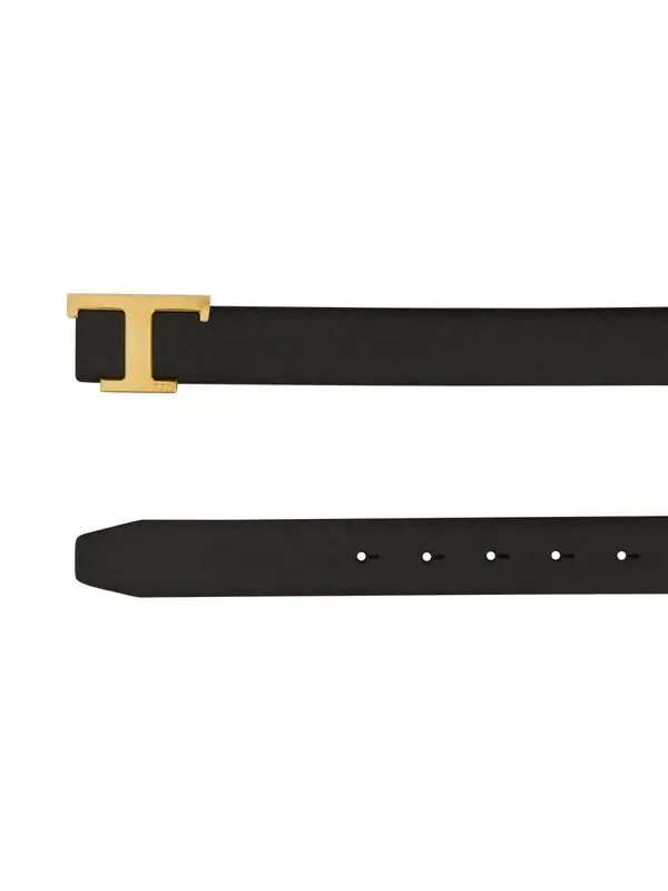 TOD'S Reversible Belt With T Buckle - Black