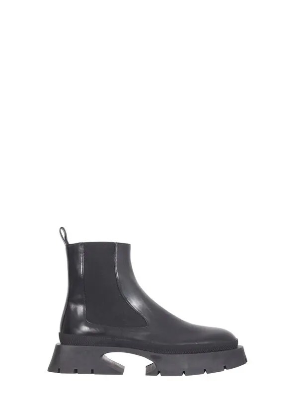JIL SANDER Leather Chelsea Boots With Block Heel