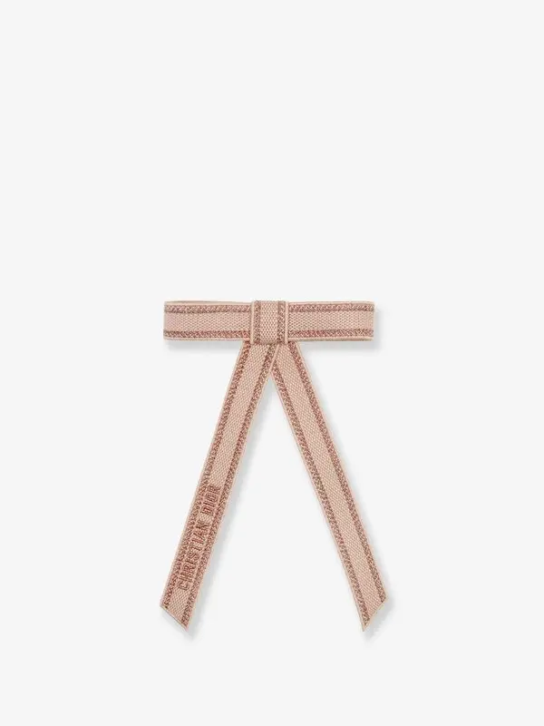 Dior Embroidered Bow Hair Clip - Multicolor