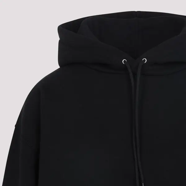 Celine Cropped Cotton Hoodie With Logo Detail