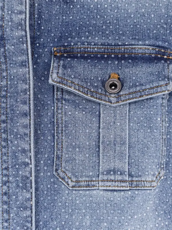 SELF-PORTRAIT Embellished Denim Jumpsuit