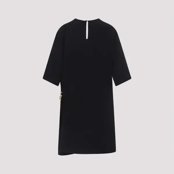 Celine Viscose Midi Dress With Gold Tone Buckle And Chain Detail
