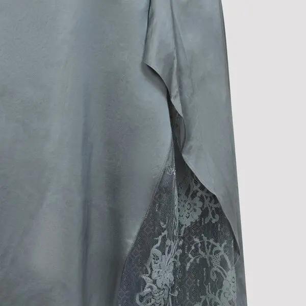 Acne Studios Viscose Midi Dress With Lace Inserts