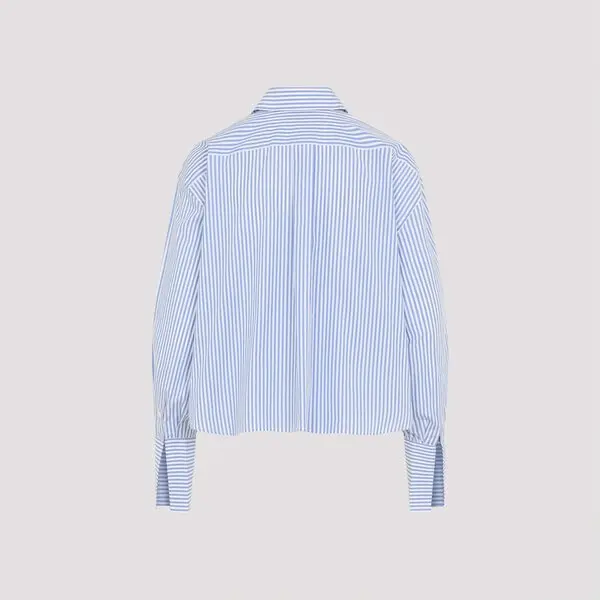 Celine Striped Cotton Cropped Shirt