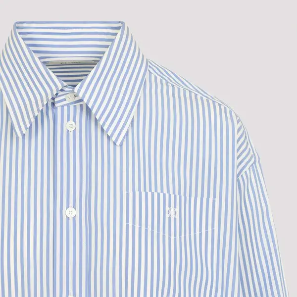 Celine Striped Cotton Cropped Shirt