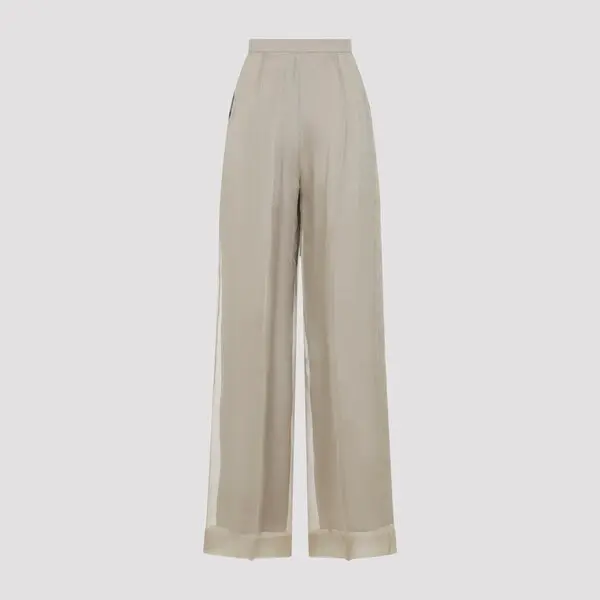 Max Mara Olivi Organza Wide Leg Trousers - Multicolor
