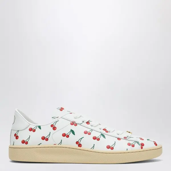 Valentino Garavani Calfskin Cherryfic Pattern Sneakers - White