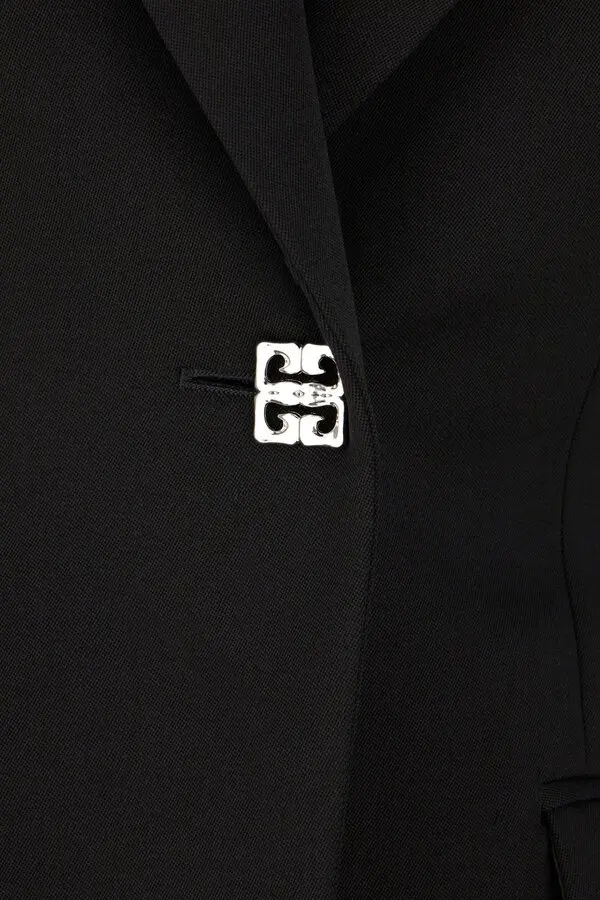 Givenchy Black Blazer With Silver Tone Clasp