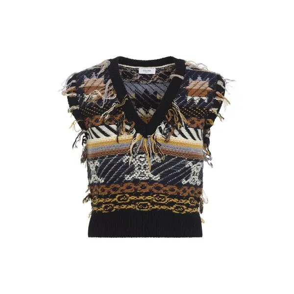 Celine Cashmere Striped Knit Top - Multicolor