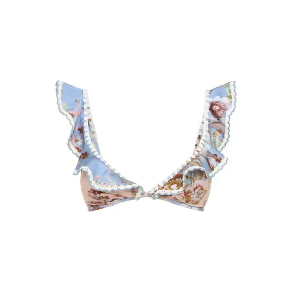 Zimmermann Awaken Crochet Tri Bikini Top - Blue