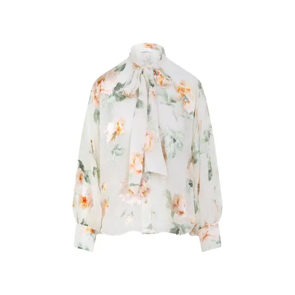 Zimmermann Carousel Burnout Blouse With Floral Print
