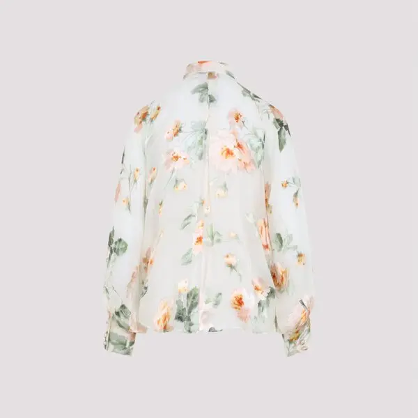 Zimmermann Carousel Burnout Blouse With Floral Print