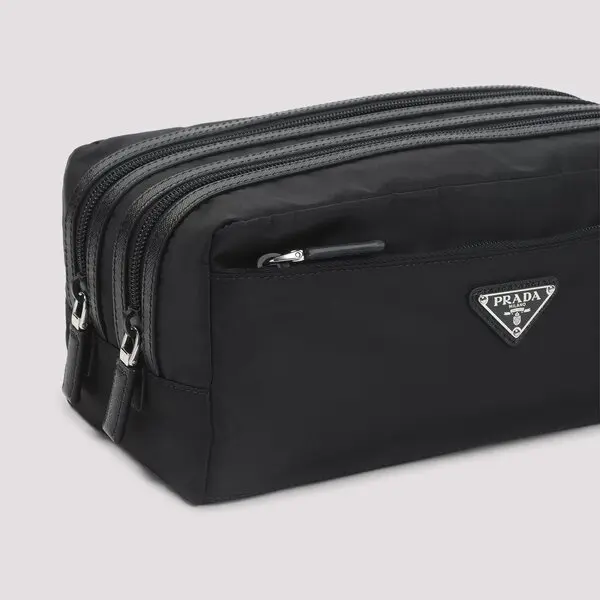 Prada Re-nylon Pouch With Saffiano Leather Details