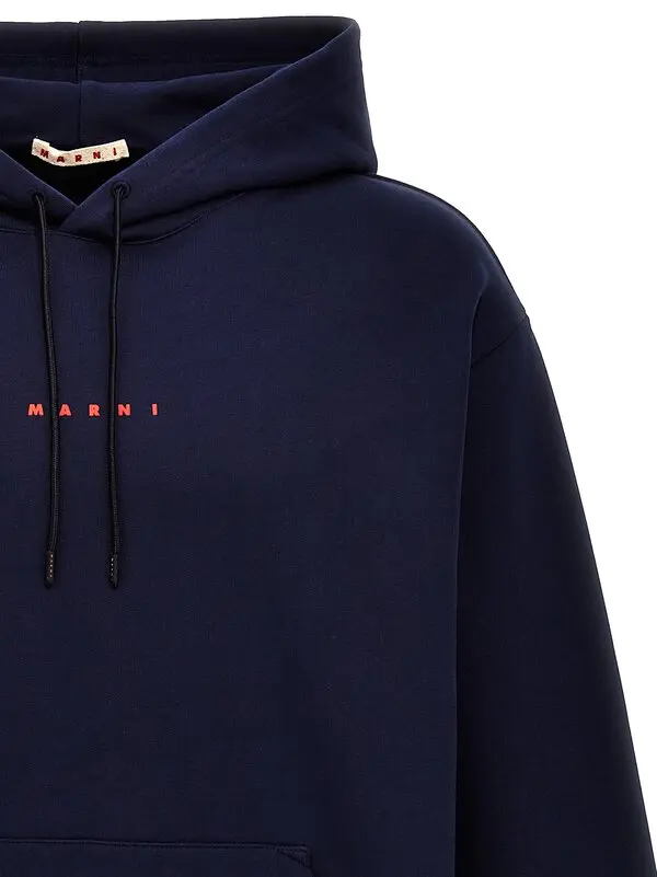 Marni Logo Print Cotton Hoodie