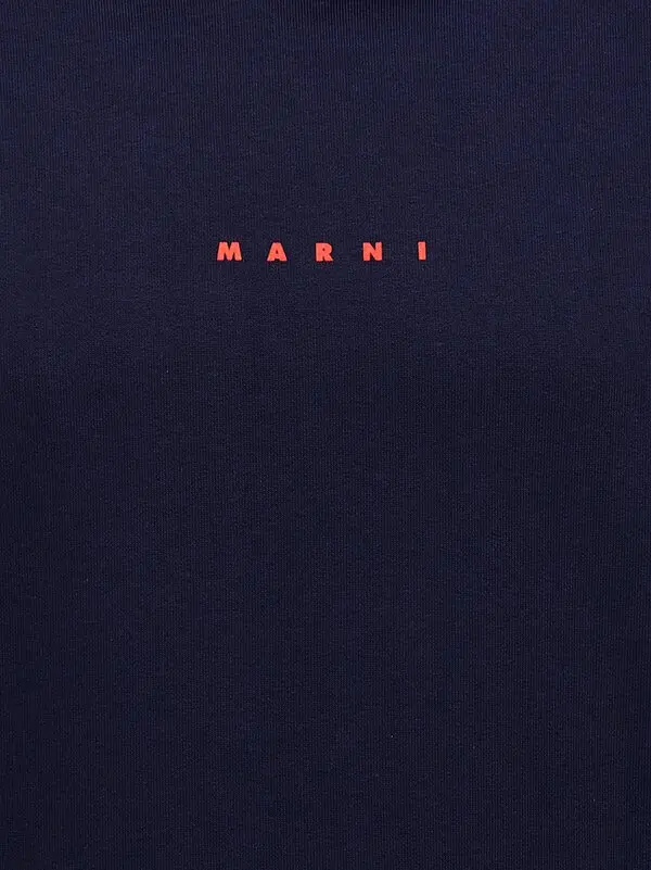 Marni Logo Print Cotton Hoodie