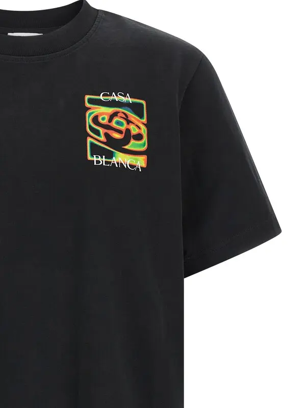 Casablanca Heat Map Logo' T-shirt - Black