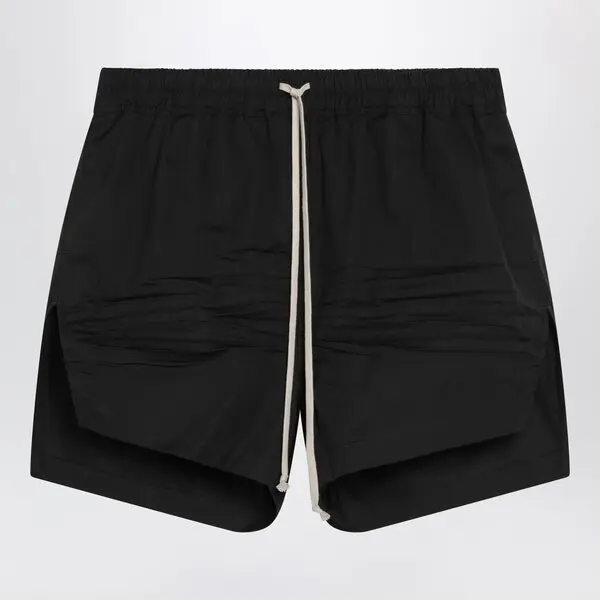 Rick Owens Drawstring Shorts In Cotton Poplin - Black