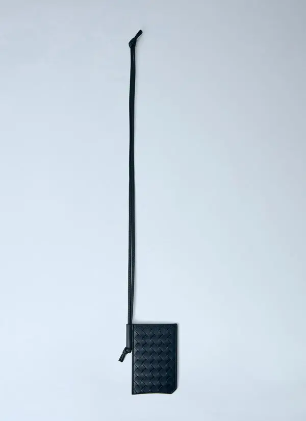 Bottega Veneta Intrecciato Piccolo Badge Holder - Black