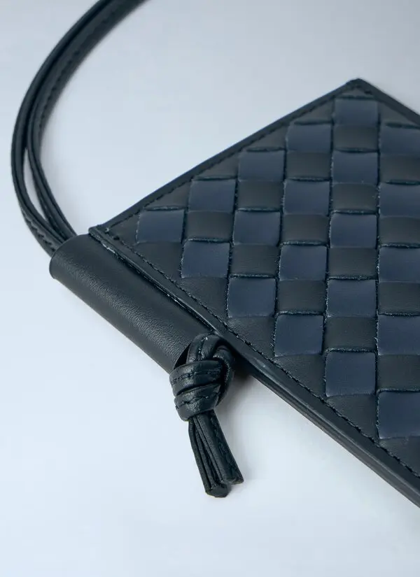 Bottega Veneta Intrecciato Piccolo Badge Holder - Black