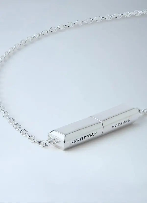 Bottega Veneta Sterling Chain Bracelet With Bar Clasp - Silver