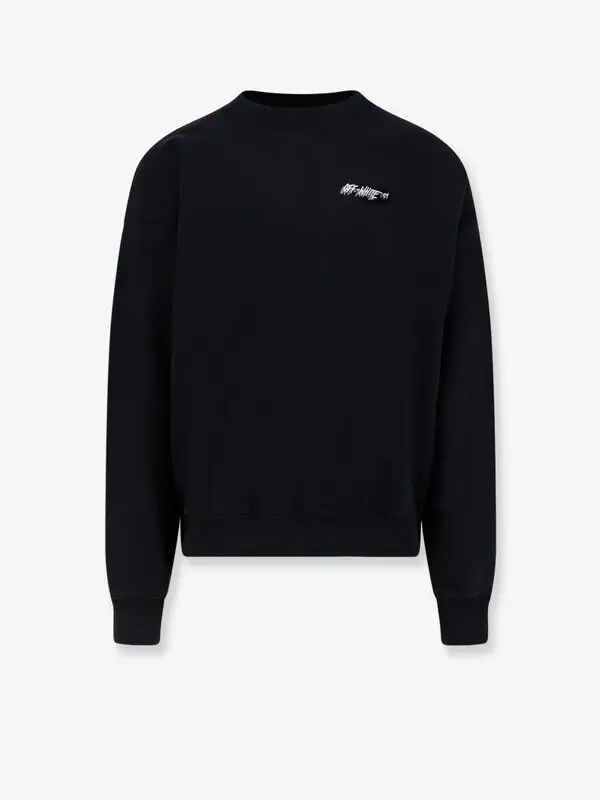 Off-White Embroidered Logo Cotton Sweatshirt