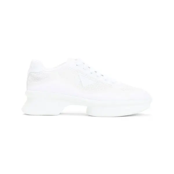Prada Wavy Lace-up Sneakers - White