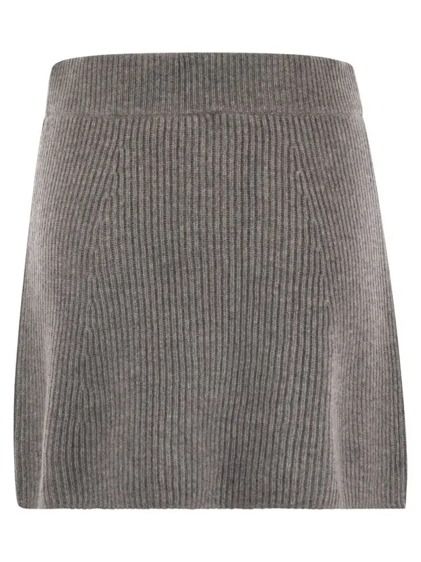 Sportmax Refolo Wool And Cashmere Mini Skirt - Gray