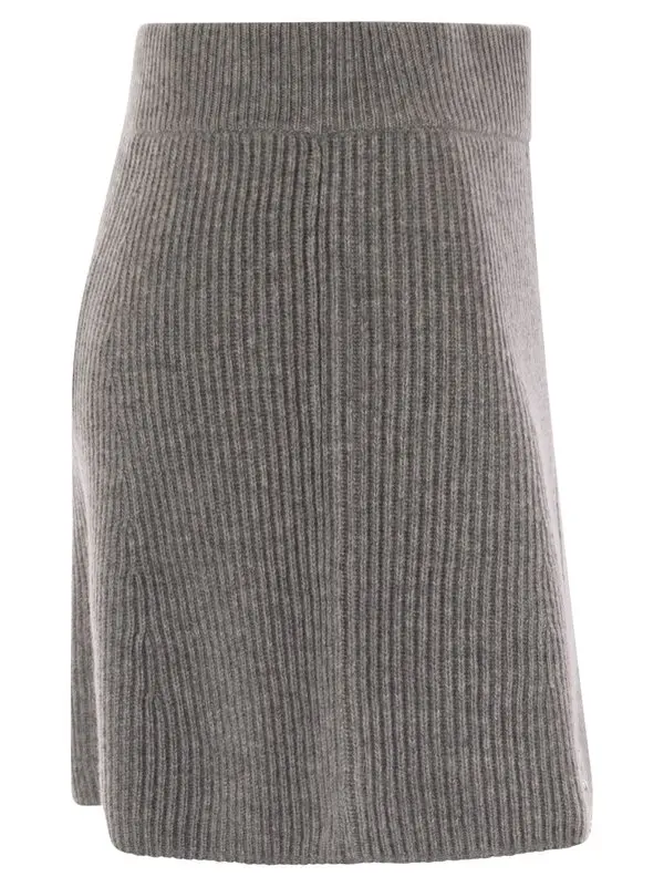 Sportmax Refolo Wool And Cashmere Mini Skirt - Gray