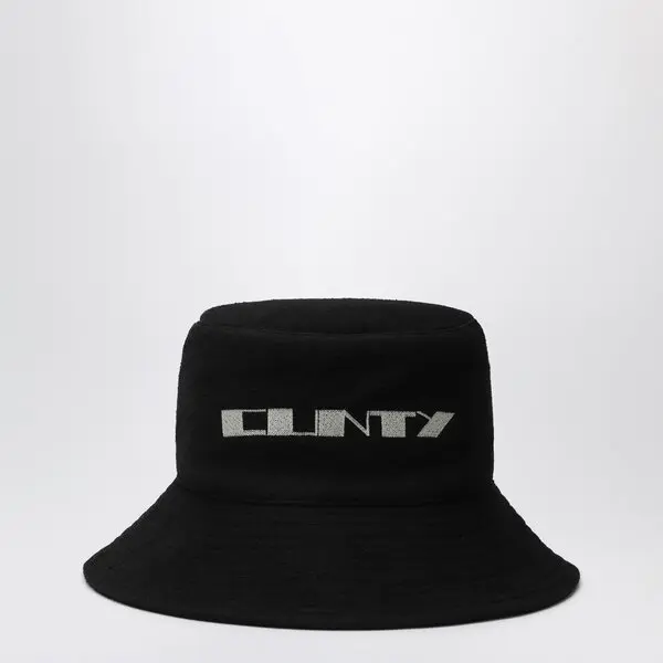 Rick Owens Cotton Bucket Hat With Logo Embroidery - Black