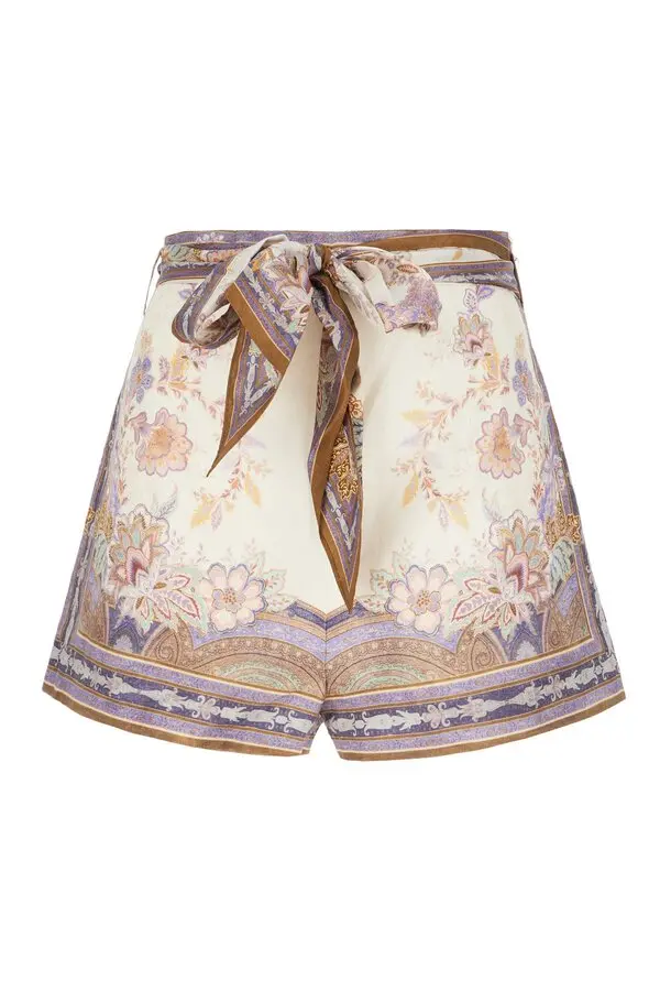 Zimmermann Floral Print High-rise Tailored Shorts - Multicolor