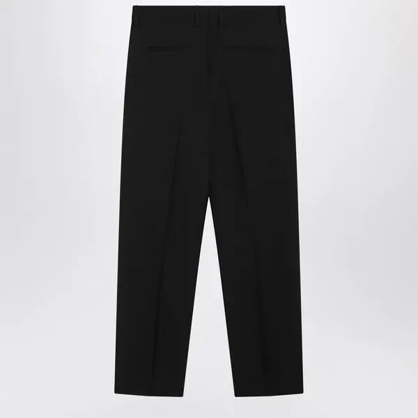 Fendi Wool Gabardine Cigarette Trousers - Black