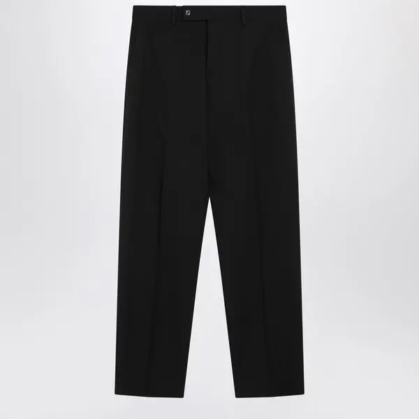 Fendi Wool Gabardine Cigarette Trousers - Black