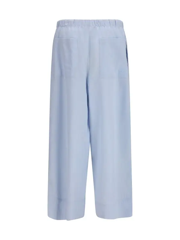 TOTEME Cotton And Linen Blend Palazzo Pants - Blue