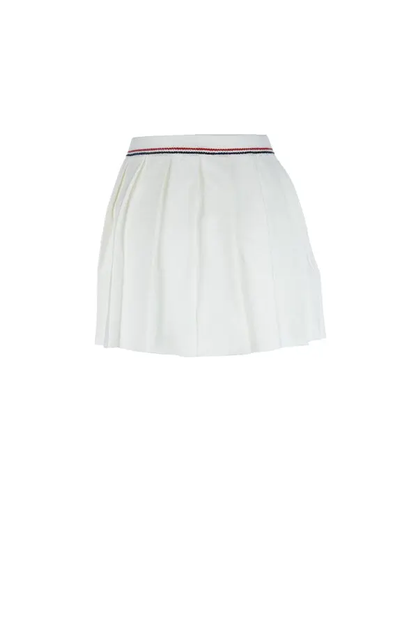 Miu Miu Pleated Skirt With Striped Waistband
