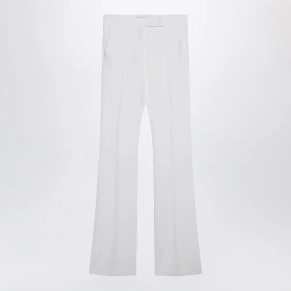 Max Mara Crêpe Canvas Optical Slim Trousers - White