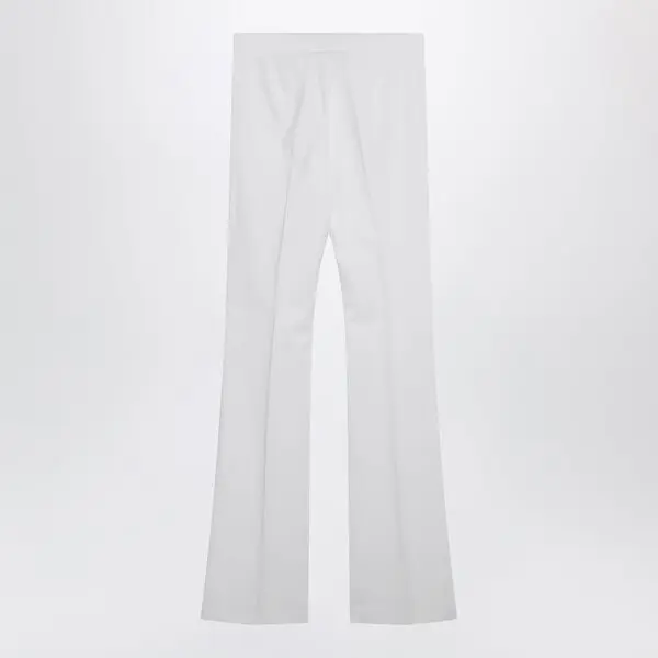 Max Mara Crêpe Canvas Optical Slim Trousers - White