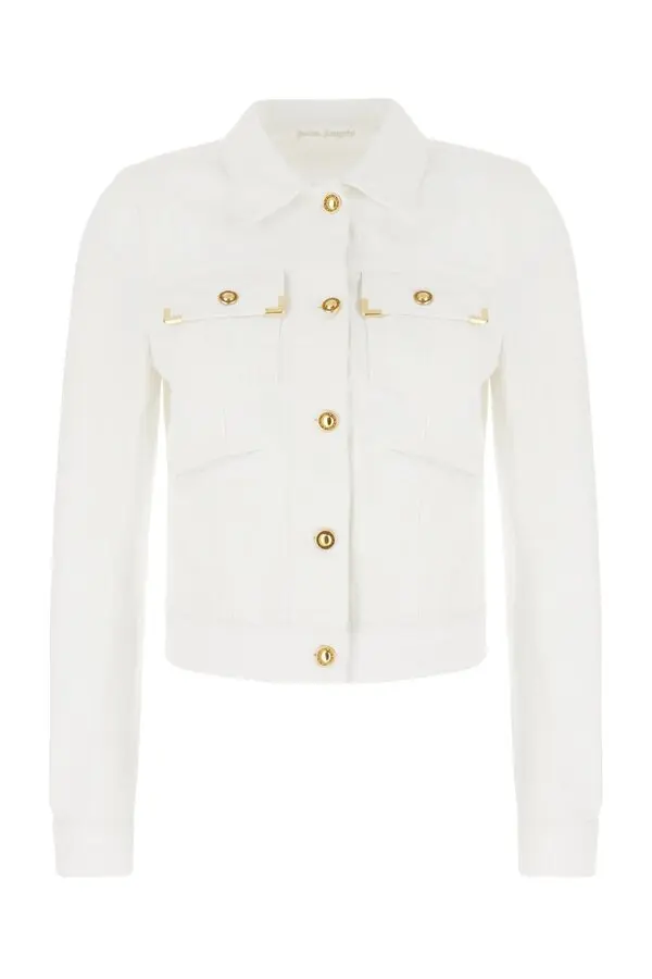 Palm Angels Gold Tone Button Detail Cropped Jacket - Multicolor